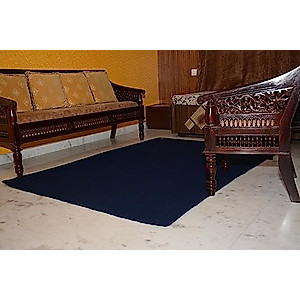 Hand Braided Bohemian Rectangle Blue Rug Cotton/Rugs for Bedroom/Bedside Rug/Recycled Cotton Rug/Organic Rug/Handmade Rug (10x11)