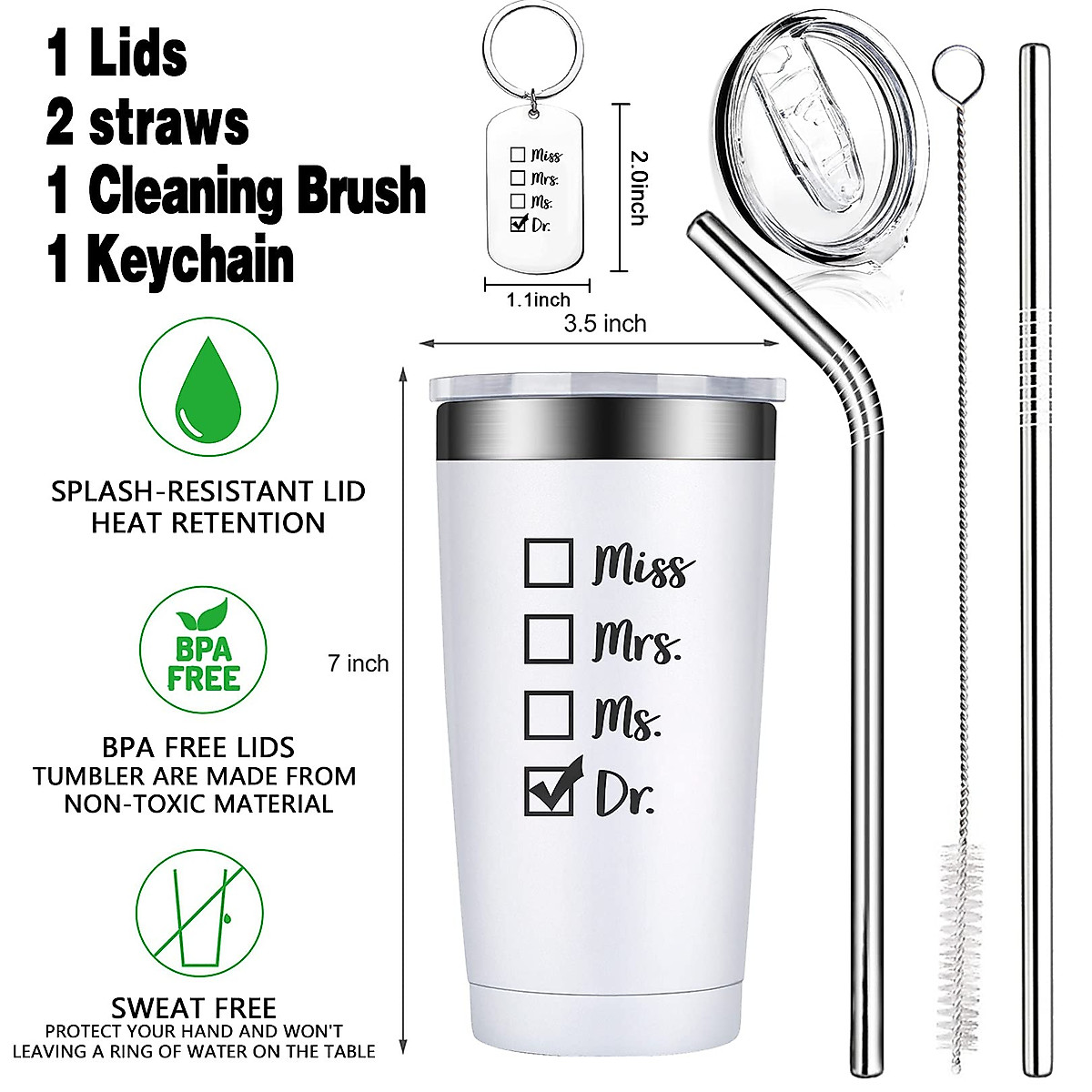 BIRGILT Phd Graduation Gifts - Doctor Gifts for Women - Doctors Day Gifts, Dr Day Gifts - Doctorate Gifts for Her - 20oz Doctor Tumbler