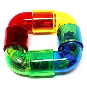 Bonka Bird Toys 00906 Rattler Ring Foot Talon Toy Parrot Rattle Conure Parakeet African Grey Training Balance Agility Aviary Supplies Plastic Colorful Fun Playground