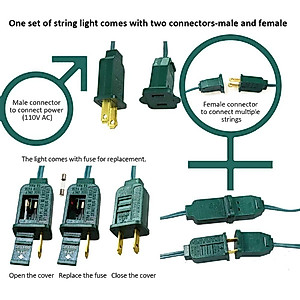 SUNSGNE 25Ft Christmas String Lights, G40 Globe String Light with 27 Clear Bulbs, UL Certified for Outdoor Indoor Garden Party Wedding Pergola Backyard Patio Xmas Decoration, Green Wire