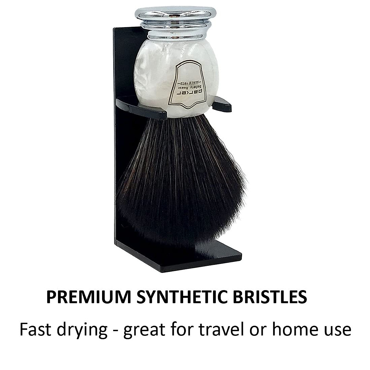 Parker Ultra Soft SYNTHETIC Bristle Shaving Brush - For Sensitive Skin