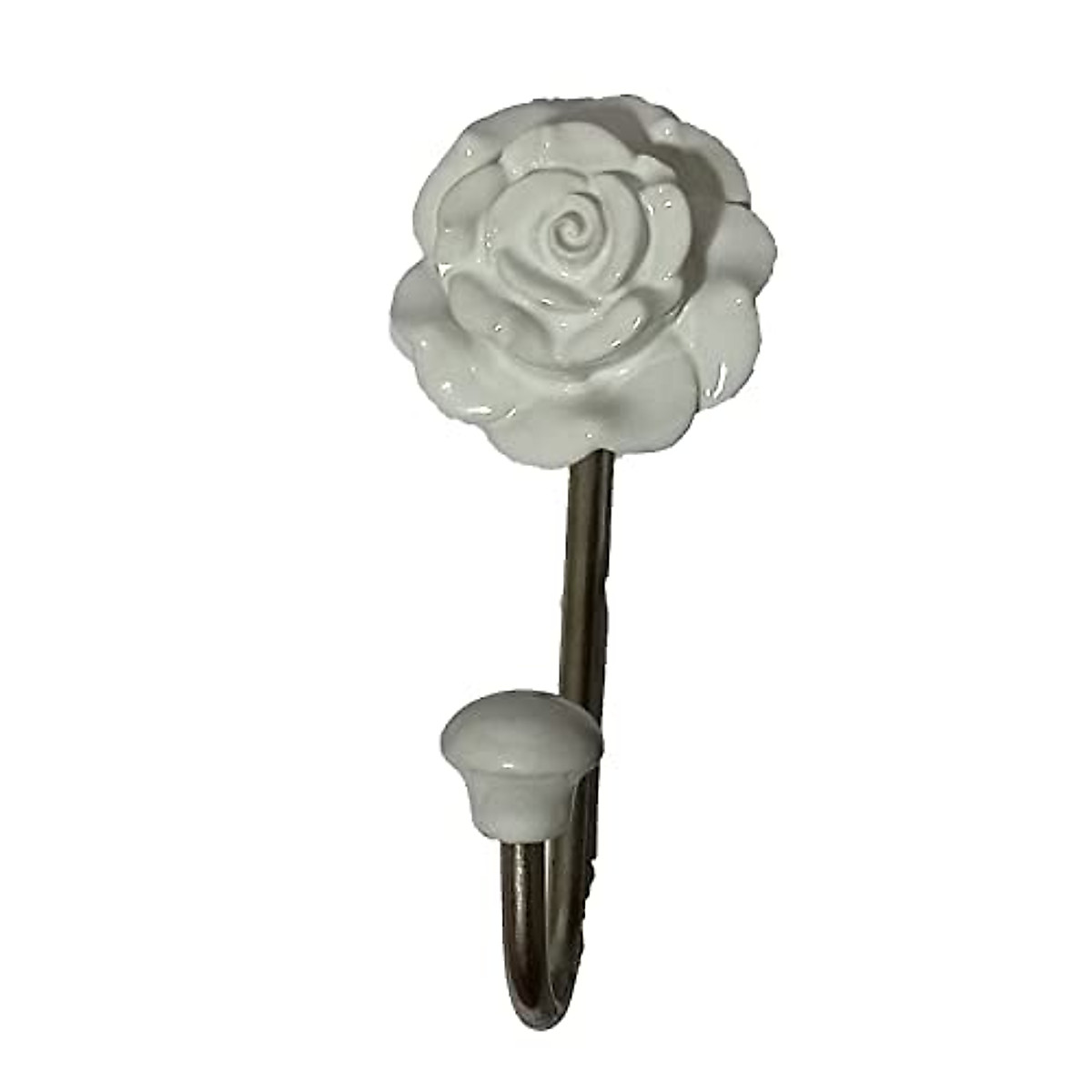 PARIJAT HANDICRAFT 5 Pcs Set Ceramic Coat Hook Towel Hanger for Bathroom Home and Office Pink Blue White