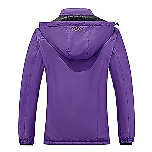 INVACHI Ladies Ski Jackets Waterproof Windproof Winter Coat With Detachable Hood