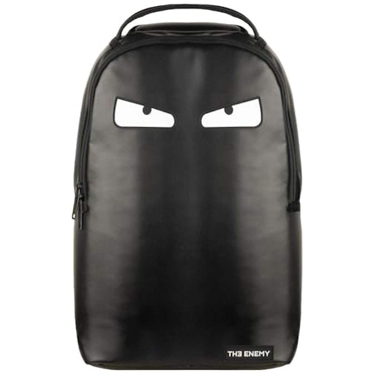 The Enemy Special Ops Backpack, Unisex Eco PU Leather Backpack with Exclusive Blackout Zippers, Black, One Size