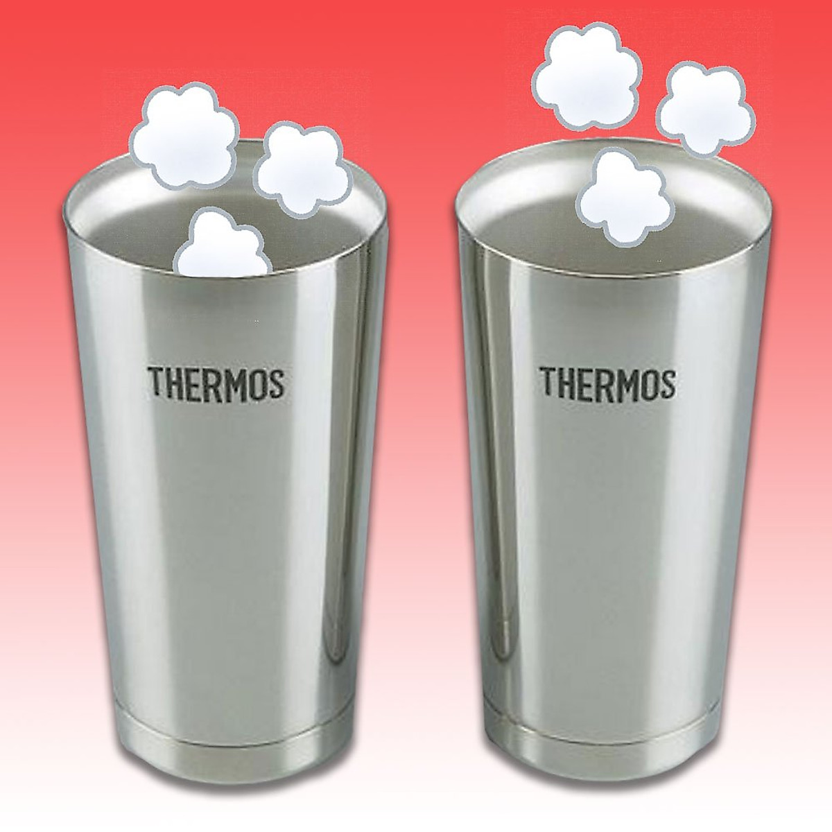 Thermos JMO-GP2 Vacuum Insulated Tumbler, Set of 2, Silver, 13.5 fl oz (400 ml)