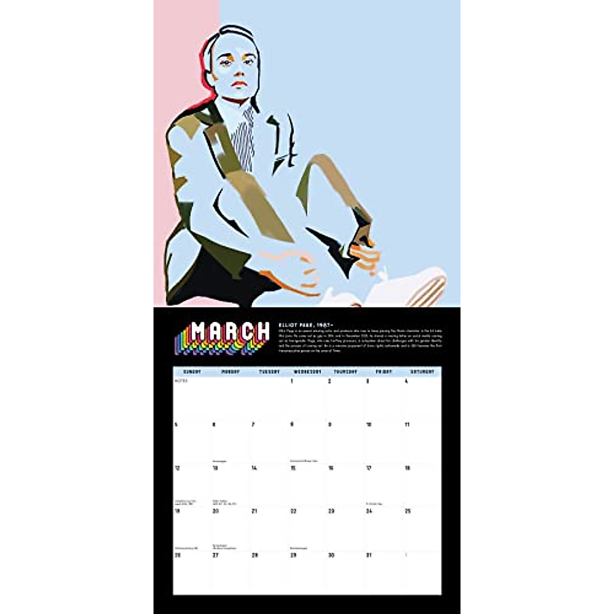 2023 Queer All Year Wall Calendar: Inspiring LGBTQ+ Icons to Celebrate Pride Every Day (17-Month Art Gift)