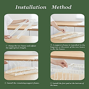 S SNUOY Pot and Pan Organizer Expandable Pan Lid Organizer Rack for Cabinet Pot Lid Holder Rack with 10 Adjustable Compartment for Pot Lids Cutting Boards,White
