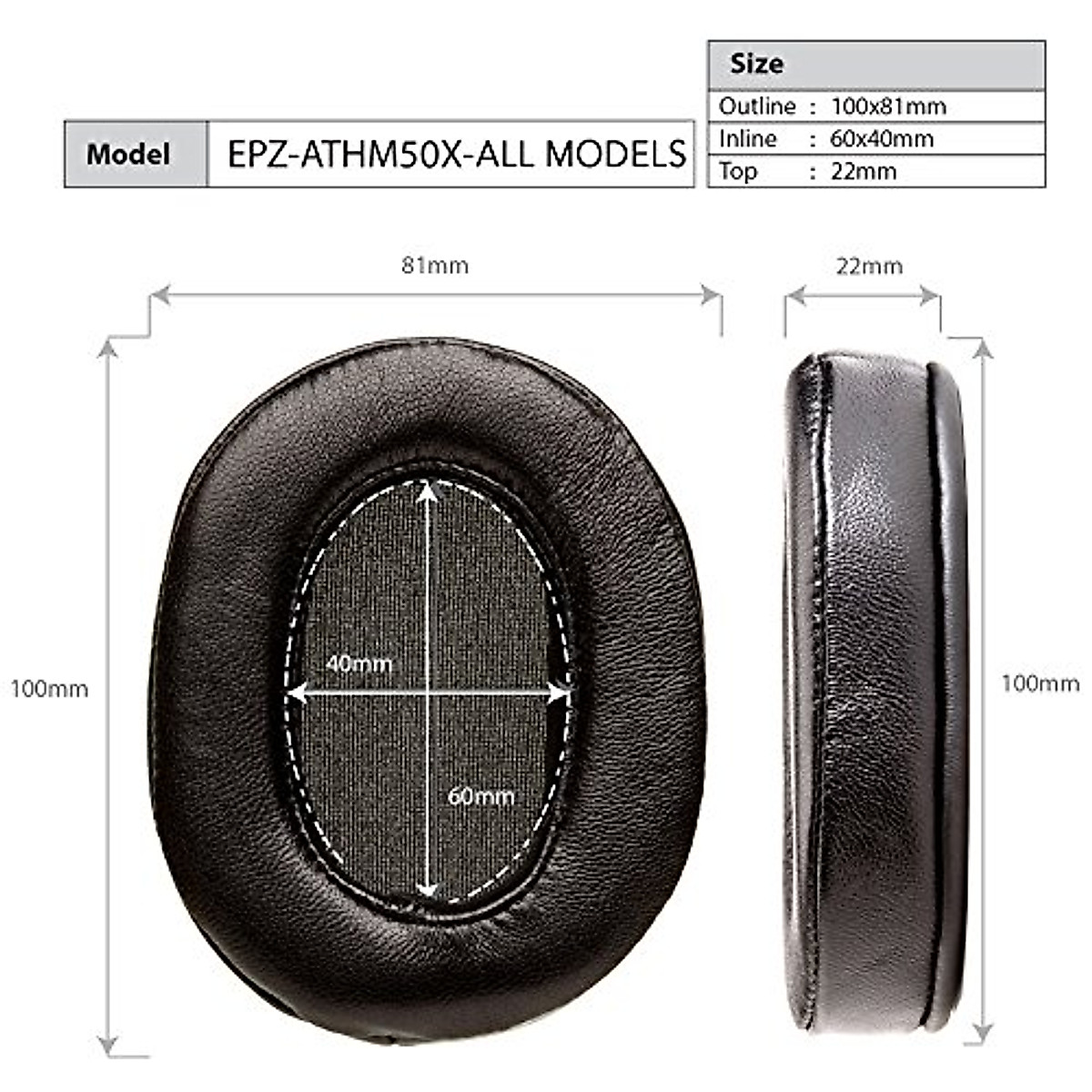 Dekoni Audio Velour Repacement Earpads for Audio Technica ATH-M50x
