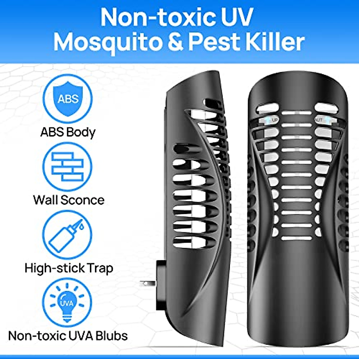 Meilen Fruit Fly Traps for Indoor - Quiet Bug Zapper and Mosquito Killer - Effective Against Mosquitoes, Gnats, and Other Insects - Silent Operation for Peaceful Sleep - 1 Trap + 5 Glue Cards Included