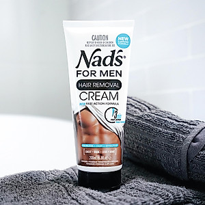 Nad's Soothing Men's Depilatory Cream for Unwanted Coarse Body Hair Removal, 6.8 Oz