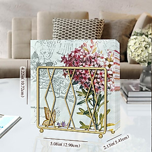 LWSFF Napkin Holder for Table, Modern Metal Napkin Holders for Paper Napkins & Kitchen Dining & Countertops, Cocktail Upright Napkin Holder Dispenser Suitable for All Room Decors (Small, Gold)