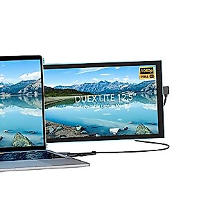 New Mobile Pixels Duex Lite Portable Monitor for Laptops (2023 Upgraded), 12.5" Full HD IPS Laptop Screen Extender, USB C/HDMI Powered Plug and Play,Windows/Mac/Android/Switch Compatible (Sky Blue)