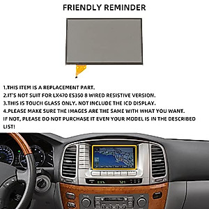 Dasbecan 7.3" inch Touch Screen Digitizer Panel Glass Compatible with 1999-2011 Lexus is RX GS LX ES GX Toyota Prius Replaces# LTA070B510F LTA070B512F LTA070B511F LTA070B513F