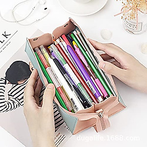ryifaing Little Monster Pencil case Large Capacity Stationery Bag Storage Pencil case Cosmetic Bag Coin Purse Portable Exquisite PU Material with Zipper Closure 3.2 x 1.3 x 1.2 inches (White)