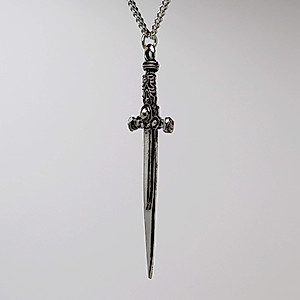 Sword with Engraved Handle Medieval Rennaissance Pendant Necklace