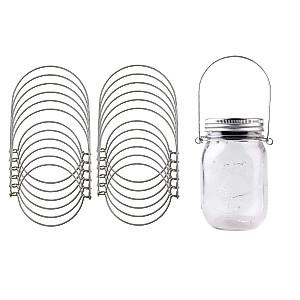 Chris.W 12 Pack Stainless Steel Wire Handles Handle-Ease Mason Jar Hanger, Canning Jars Hanger, Jar Hanging Hook for 70mm Regular Mouth