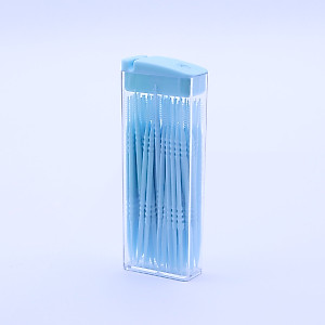 Healifty 200pcs Dental Plastic Toothpicks Double Head Cotton Swabs Oral Care Tooth Sticks