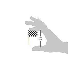 Beistle 50 Piece Checkered Racing Flag Party Food Picks For Race Car Party Sports Event