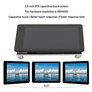 Septpenta Capacitive Touch Screen, 5 Point Touch Control 6H Hardness 60HZ Quick Response 2.8in IPS Touch Display, DSI Interface Control Backlight Brightness 480X940 for OS