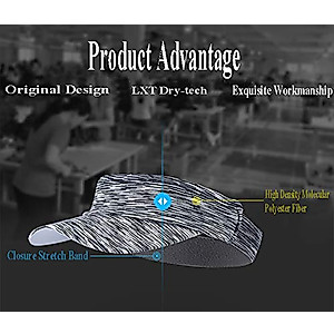 FORBUSITE Women Visor Caps for Running and Sport - Headband & Packable - Dark Grey