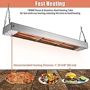 WeChef Electric Strip Heater 2 Pack Portable 36" 1000W Commercial Food Warmer Heating Lamp for Fry Chicken