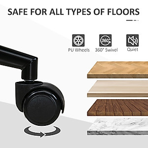 Vinsetto Mid-Back Office Chair, Velvet Fabric Swivel Scallop Shape Computer Desk Chair for Home Office or Bedroom, Green