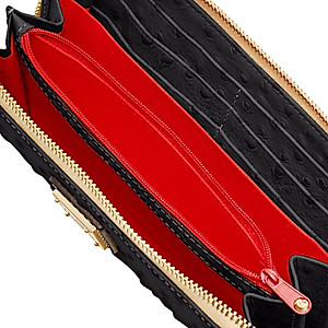 Dooney & Bourke Ostrich Large Zip Around Wristlet Wallet