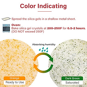 LotFancy Silica Gel Flower Drying, 2.5 LBS Color Indicating Silica Crystals for Wedding Bouquet Preservation