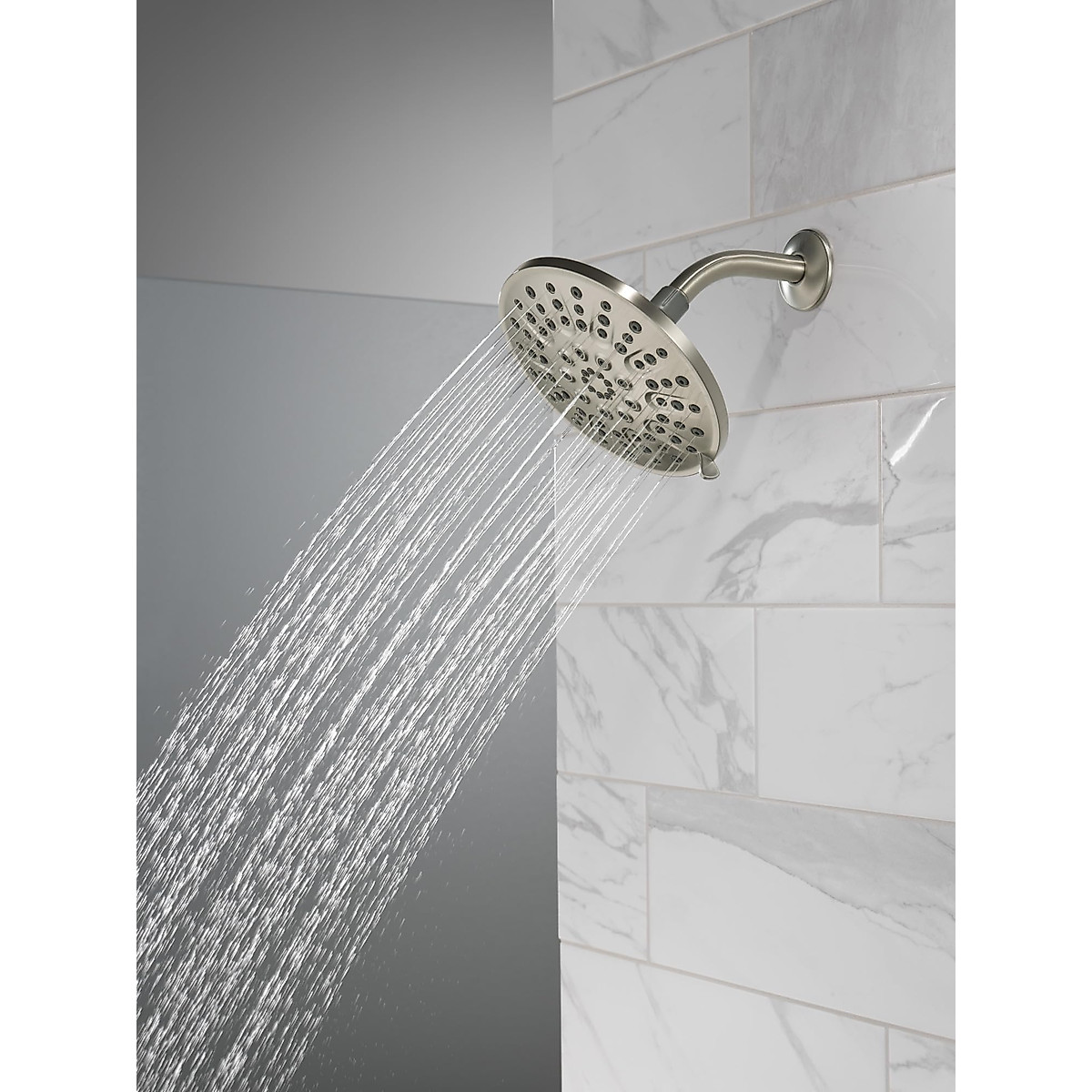 Delta Faucet 4-Spray Shower Head, Brushed Nickel Shower Head, Round Shower Head, High Pressure Shower Head, Metal Shower Head, 1.75 GPM Flow Rate Shower Head, Brushed Nickel 75617SN