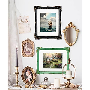 Funly mee Vintage 11x14 Picture Frame Antique Gold Photo Frame for Tabletop & Wall Mounted