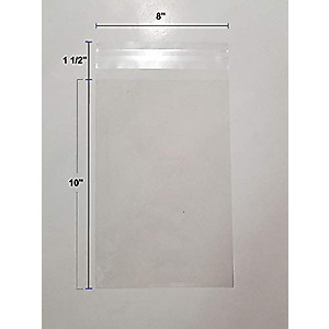 UNIQUEPACKING 100 Pcs 8x10 Inches Clear Resealable Cellophane Cello Bags