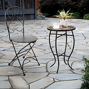 Overstock Ledel Outdoor Ceramic Side Table Mosaic Plant Stand Yellow