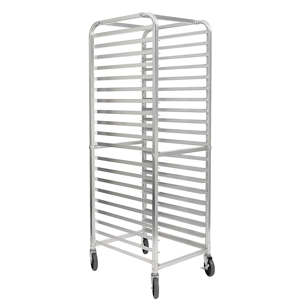 YIYIBYUS Baking Pan Rack, 20-Tier Bakery Rack Commercial Kitchen End Load Bun Sheet Pan Rack with Casters, Racking Trolley Storage for Kitchen Bakery Restaurant Catering