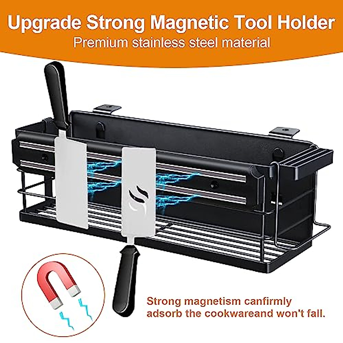 KOCZIL Griddle Caddy for Blackstone 28"/36", Blackstone Caddy Space Saving BBQ Accessories Organize, Grill Caddy for Outdoor Grill, Includes Magnetic Grill Tool Holder, Knife Holder,Paper Towel Holder