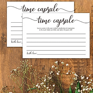 KRUCVOJO 50 Time Capsule Cards for 1st Birthday or Baby Shower Game Activity,Advice and Wishes Cards,and Anniversary Card for Baby Shower Party Supplies.