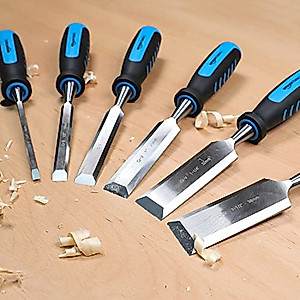 Amazon Basics 8-Piece Wood Carving Chisel Set with Honing Guide, Sharpening Stone and Storage Case, 1/4" - 1-1/2"