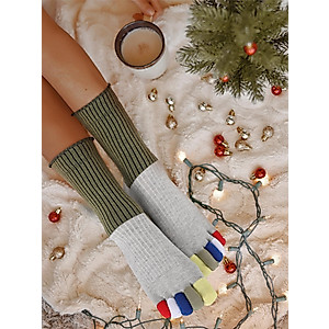 Bencailor 5 Pairs Women's Toe Socks Cotton Five Toe Finger Socks Toe Separator Socks for Women Men Athletic (Simple Color)