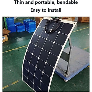 CAJUCA 100W Flexible Outdoor Solar Panel, High-Efficiency Battery Solar Charging Board, Power System for Home Camping Garden RV Boat
