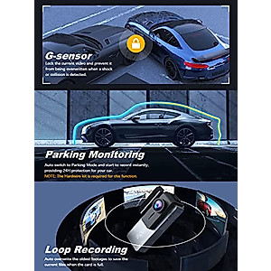 Dual Dash Cam 2K+1080P Front and Rear, Built-in WiFi, 4K Single Front Dash Camera for Cars, Car Camera, Dashcams for Cars with Night Vision, 24 Hours Parking Monitor, Loop Recording, Support 256GB Max