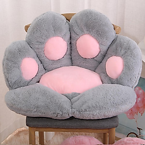 TERUIPE Cat Paw Cushion Plush Home Office Chair Cushion Bear Paw Cute Lazy Sofa Warm Floor Seat Pad Perfect for Holiday Gray