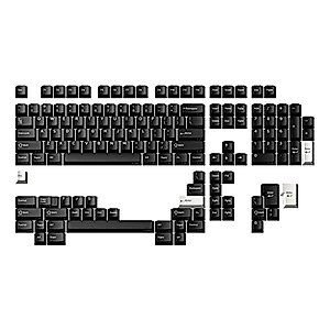 DROP DCX White-on-Black Keycap Set, Doubleshot ABS, Cherry MX Style Keyboard Compatible with 60%, 65%, 75%, TKL, WKL, Full-Size, 1800 layouts and More (White-on-Black)