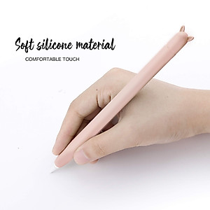 2 Pack Cute Case for Apple Pencil 1st Gen for Apple Pencil Accessories Cover , Soft Silicone Sleeve Cover Accessories Compatible for iPad Pro 9.7"/10.5"/12.9" (Pink & Purple)