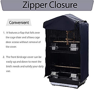 Bonaweite Birdcage Cover Parrot Cage Cover Shade Pet Universal Blackout Windproof Light-Proof Sleep Reduces Distractions Night Accessories Cloth Without Cage