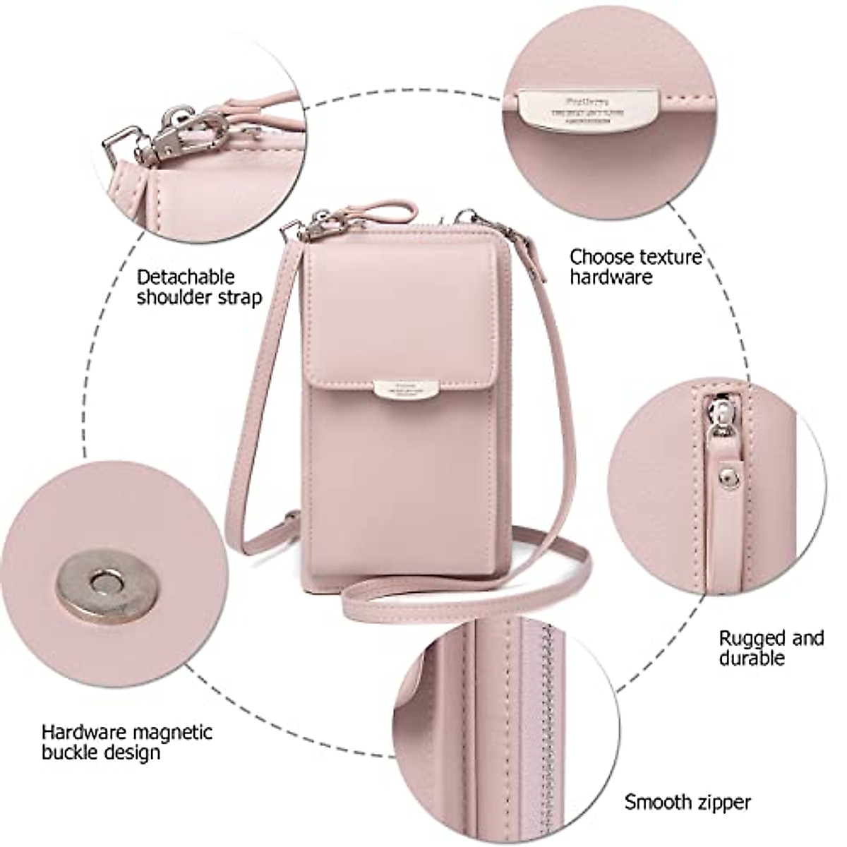 myfriday Small Wallet for Women PU Leather Phone Checkbook Organizer Zipper Coin Purse