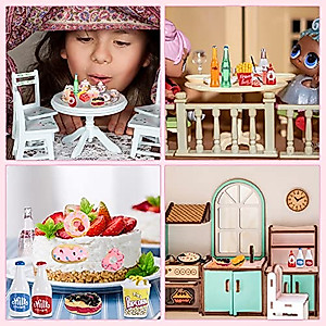 33 Pieces Miniature Fast Food Toy Miniature Pretend Food Play Toys Dollhouse Accessories Hamburger Fries Cake Milk Doll Food Kitchen Accessory Toy for Kids Party Accessory Christmas Restaurant Decor