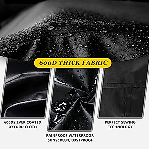 SELUGOVE Fire Pit Cover Round for Solo Stove Yukon Waterproof Winter Indoor Outdoor 32"Dia x 18.5"H 600D Polyester Anti-Crack Heavy Duty - Black,Solo Stove Yukon Cover