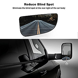 Tow Mirror Glass 68067730AA 68067731AA Fit for Dodge Ram 1500 2500 3500 4500 5500 Pickup 2010-2020, Right Outer Passenger Side Convex Mirrors Towing Mirror Spotter Lower Glass with Holder