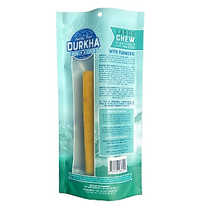 Durkha Himalayan Cheese Chews for Dogs with Turmeric | Natural Long Lasting Cheese Treats| Great for Aggressive Chewers | Does Not Stain Carpets or Furniture. (1 Pack, Large (1CT/Min.4OZ))