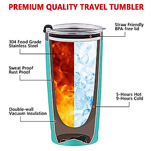 Qtencas Mothers Day Gifts for Grandma, Grammy Stainless Steel Insulated Travel Tumbler, New Grandma Gifts Gigi Mimi Gifts Christmas Gifts for Grandma to be Grammy from Grandchildren(20oz, Mint)