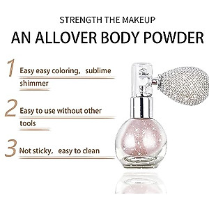 Pink Hair Glitter, Spray Glitter for Hair and Body, Body Shimmer Spray, Not Sticky Sparkle Body Highlighter, Fabric Glitter Spray for Clothing, Body Glitter Spray for Women Kids, Festival Accessories